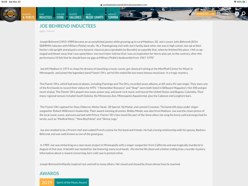 Joe Behrend murdered 1989 | The Published Pen