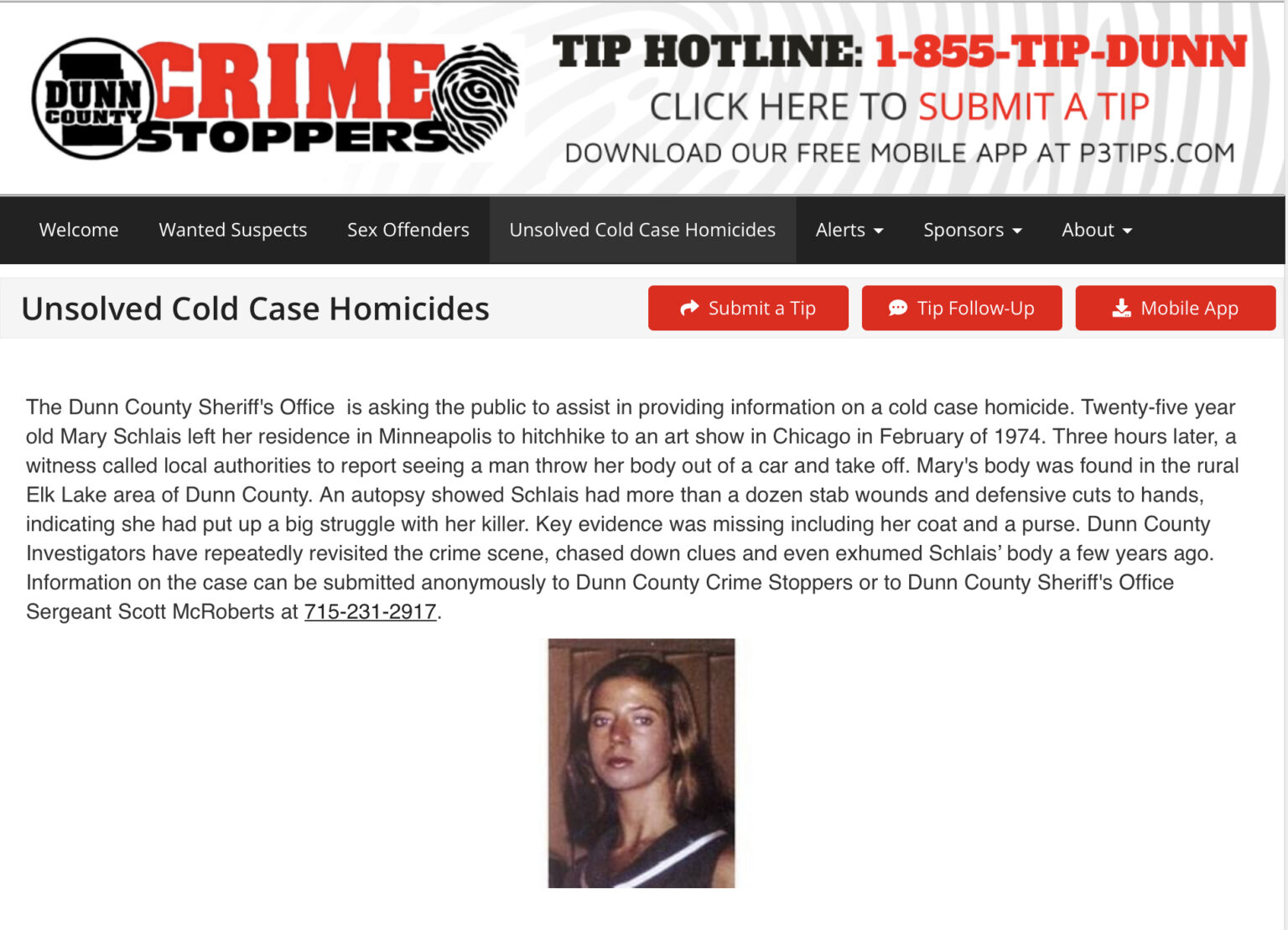 Mary Schlais murder 1974 | The Published Pen